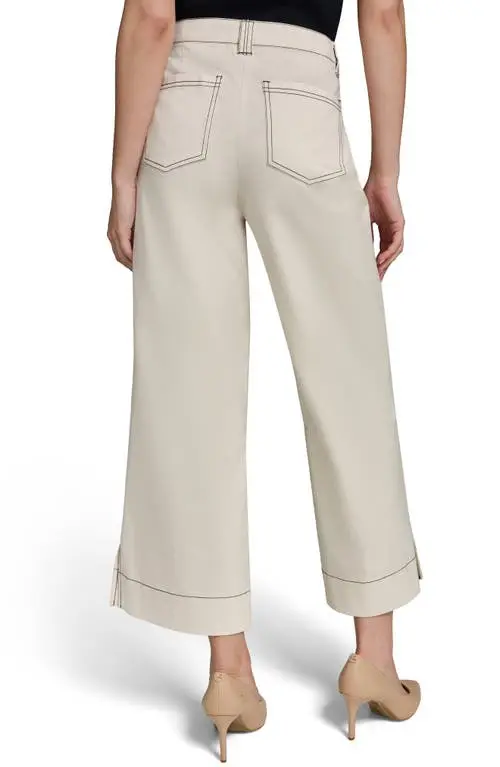 Karl Lagerfeld Paris Straight Leg Crop Pants With Sailor Buttons