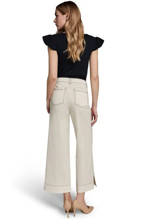 Karl Lagerfeld Paris Straight Leg Crop Pants With Sailor Buttons