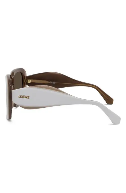 Loewe Signature Square Frame Sunglasses - Ivory/brown