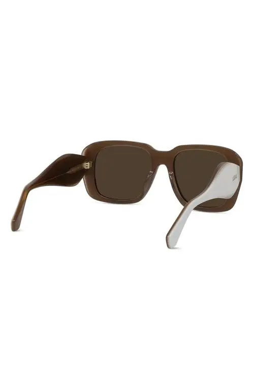 Loewe Signature Square Frame Sunglasses - Ivory/brown