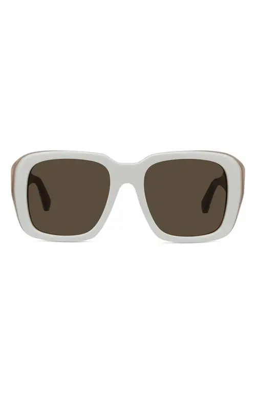Loewe Signature Square Frame Sunglasses - Ivory/brown