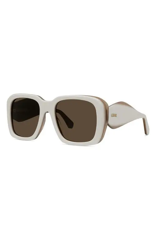 Loewe Signature Square Frame Sunglasses - Ivory/brown