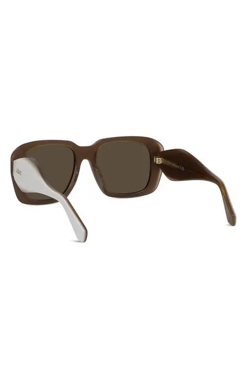 Loewe Signature Square Frame Sunglasses - Ivory/brown