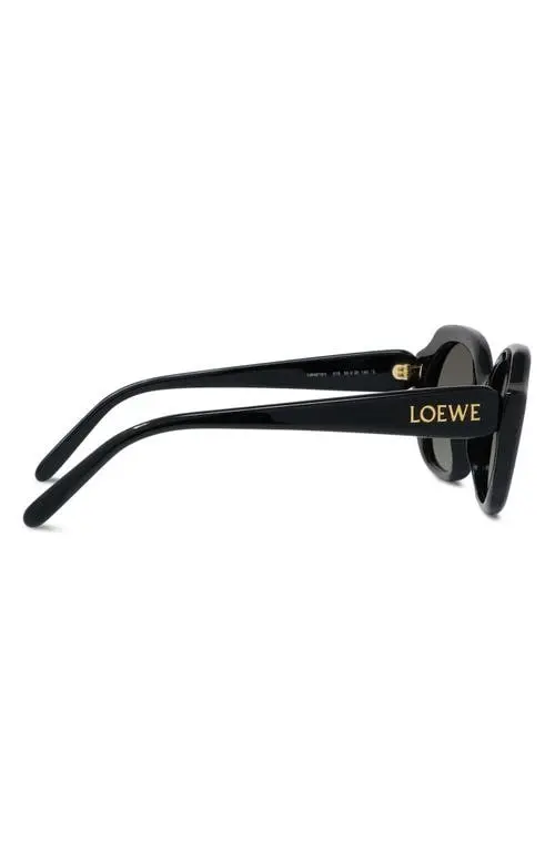 Loewe Tortoiseshell Oval Sunglasses - Shiny Black/gradient Smoke