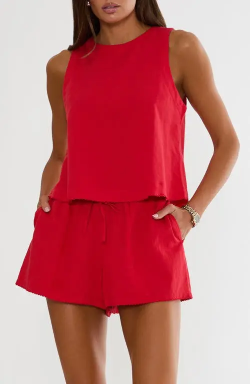 Beach Riot Polka Dot Sleeveless Cover-up Top - Red