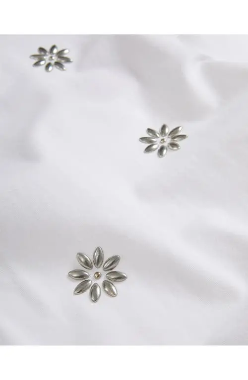 Veronica Beard Sebastian Floral Embellished Stretch Cotton T-shirt
