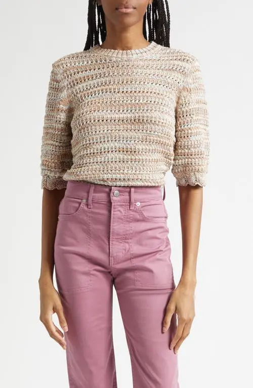 Veronica Beard Merivale Metallic Cotton Blend Sweater