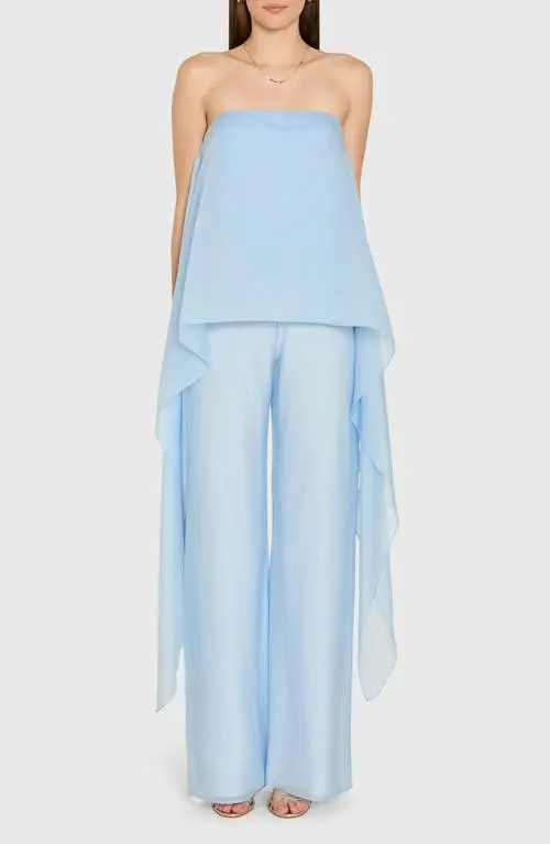 Amanda Uprichard Jenny Strapless Jumpsuit - Baby Blue