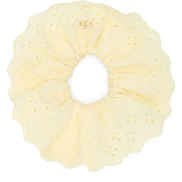 L. Erickson Arden Eyelet Scrunchie - Yellow