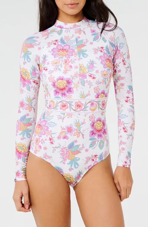 Rip Curl Long Sleeve One-piece Rashguard - Bone