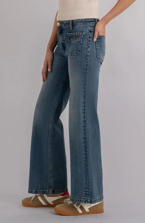 Kut From The Kloth Maya Patch Pocket High Waist Wide Leg Jeans