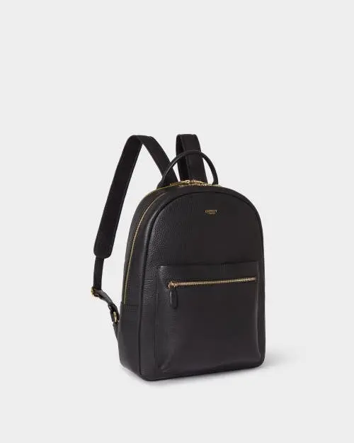 OSPREY LONDON The Adaline Grainy Hide Leather Backpack - Black
