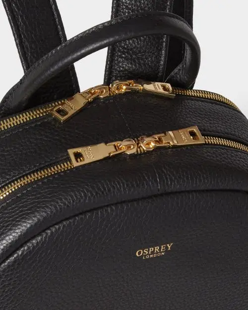 OSPREY LONDON The Adaline Grainy Hide Leather Backpack - Black