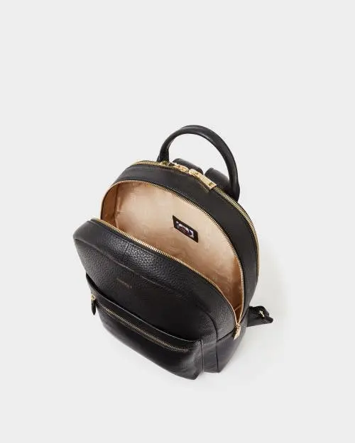OSPREY LONDON The Adaline Grainy Hide Leather Backpack - Black