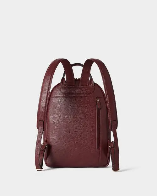 OSPREY LONDON Adaline Grainy Hide Leather Backpack - Merlot
