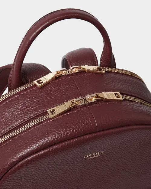 OSPREY LONDON Adaline Grainy Hide Leather Backpack - Merlot