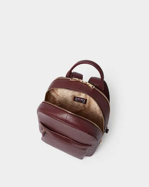 OSPREY LONDON Adaline Grainy Hide Leather Backpack - Merlot