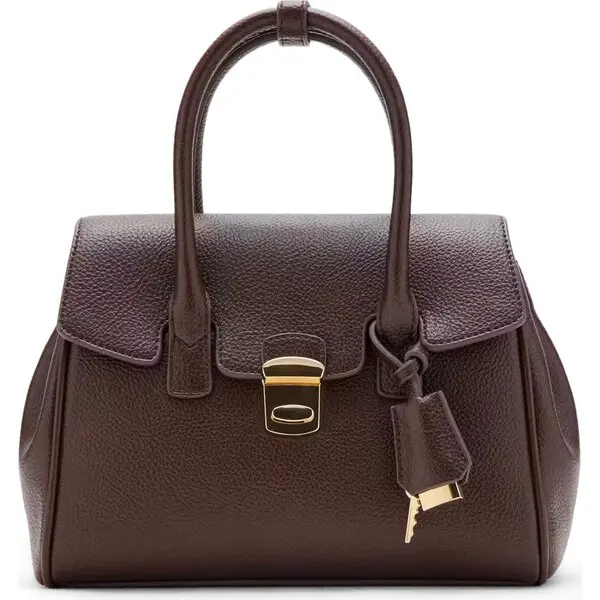Mango Medium Faux Leather Flap Satchel