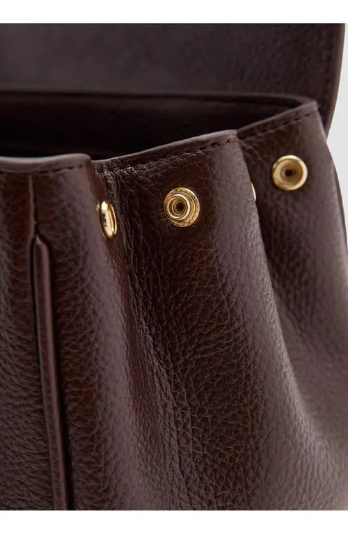 Mango Medium Faux Leather Flap Satchel