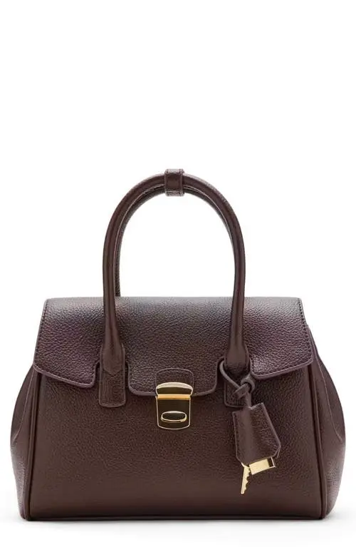 Mango Medium Faux Leather Flap Satchel