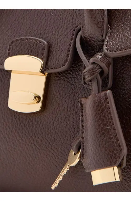 Mango Medium Faux Leather Flap Satchel