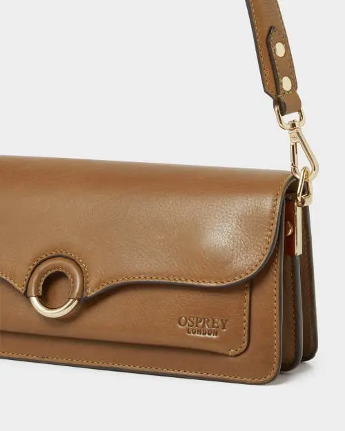 OSPREY LONDON Marlow Leather Shoulder Bag - Tan