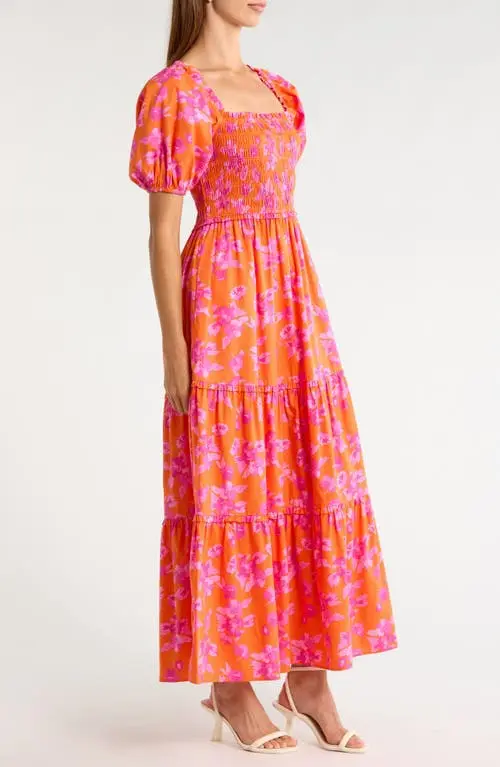 SUGARLIPS Cala Floral Tiered Cotton Maxi Dress