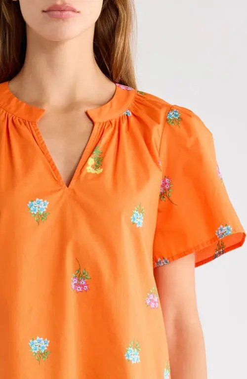 SUGARLIPS Floral Puff Sleeve Cotton Top