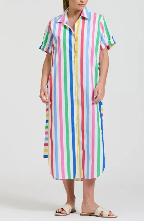 SHIRTY Multicolor Stripe Maxi Shirt Dress