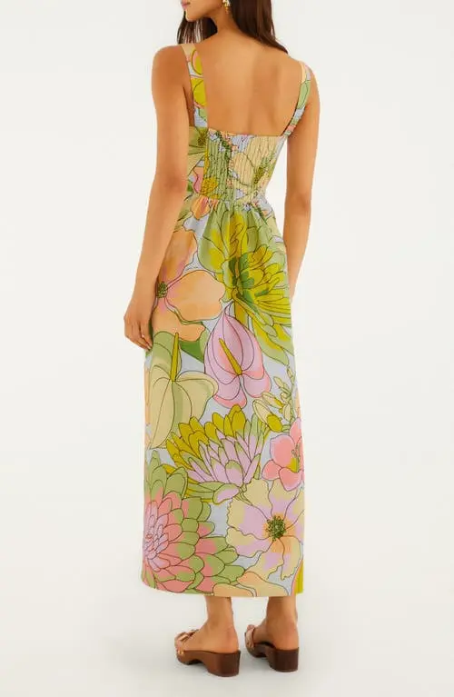Farm Rio Spring Affair Floral Linen Maxi Dress