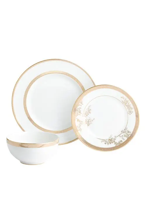 Vera Wang Lace Bone China 3-piece Dinnerware Set - Gold