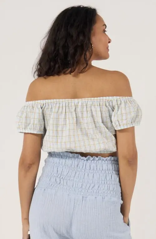 CACHE COEUR Maternity And Nursing Off-the-shoulder Smocked Crop Top - Multicolor