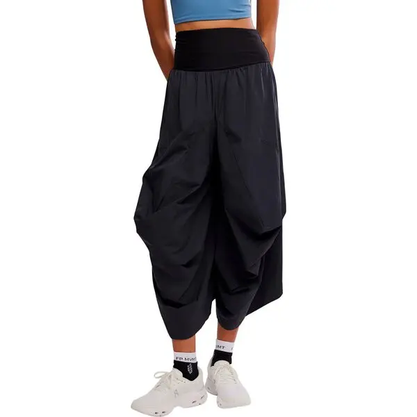 Free People Way Back Convertible Crop Pants - Black