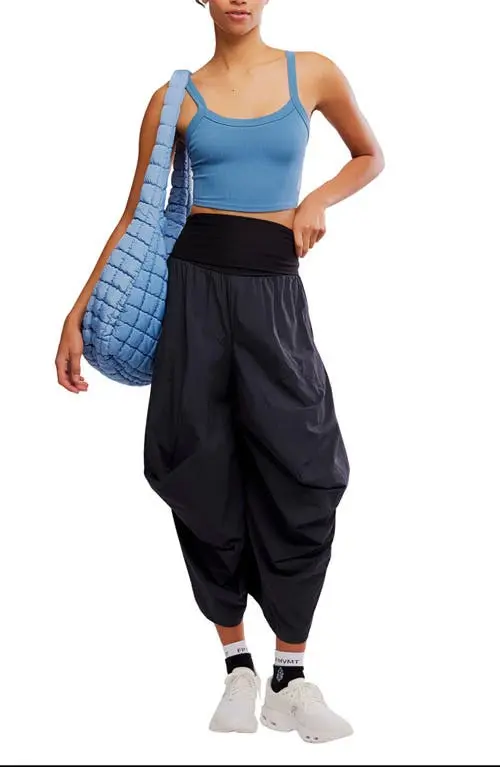 Free People Way Back Convertible Crop Pants - Black
