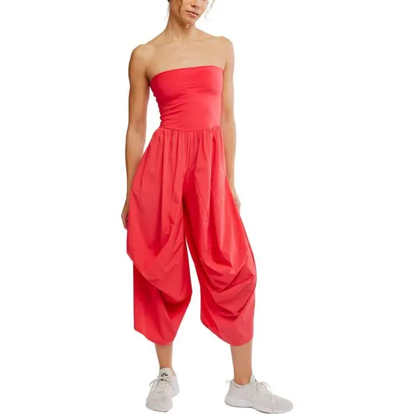 Free People Way Back Convertible Crop Pants - Grapefruit