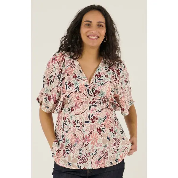 CACHE COEUR Bella Butterfly Sleeve Maternity & Nursing Blouse