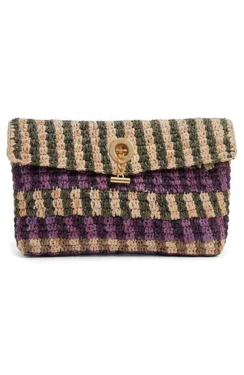 Veronica Beard Anchor Raffia Clutch