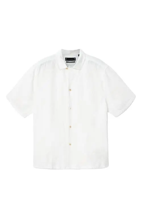 ALLSAINTS Sepal Embroidered Linen Camp Shirt