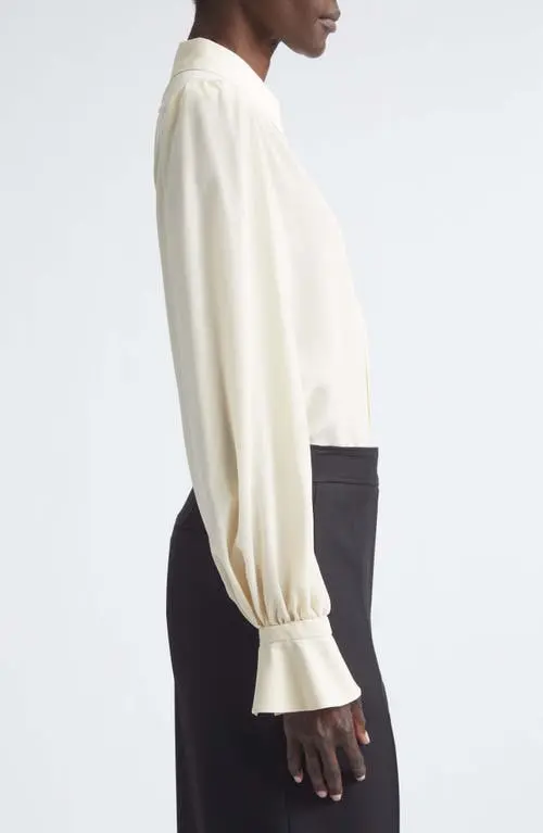 Valentino Garavani Silk Crepe Pintucked Shirt