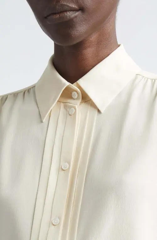 Valentino Garavani Silk Crepe Pintucked Shirt