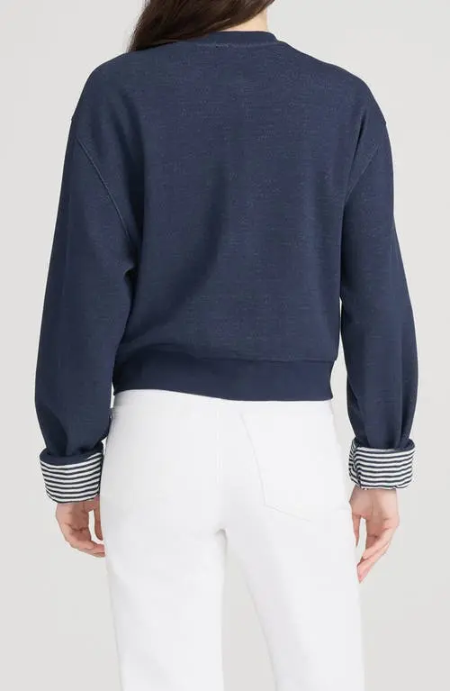 FRAME The Stripe Cuffed Sweatshirt