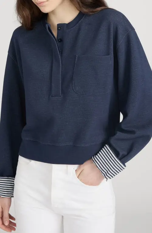 FRAME The Stripe Cuffed Sweatshirt