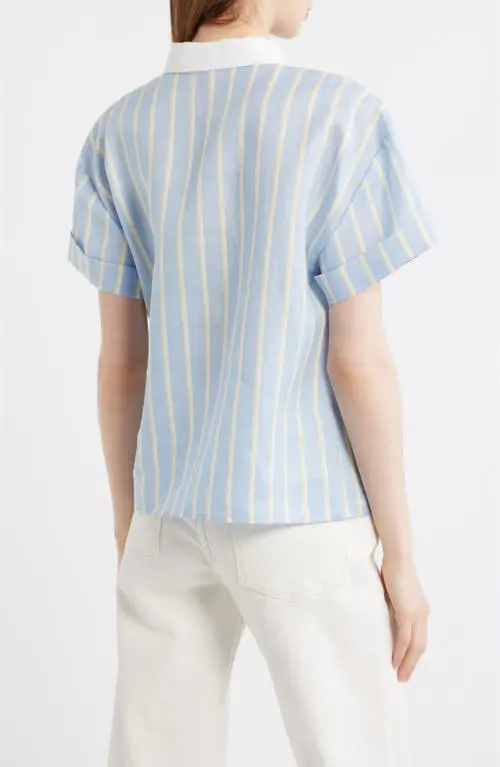 FRAME Linen Boardwalk Striped Shirt