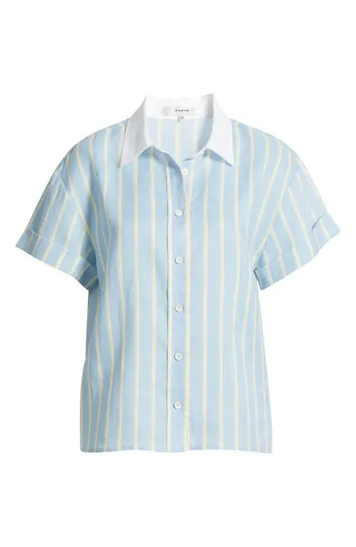 FRAME Linen Boardwalk Striped Shirt