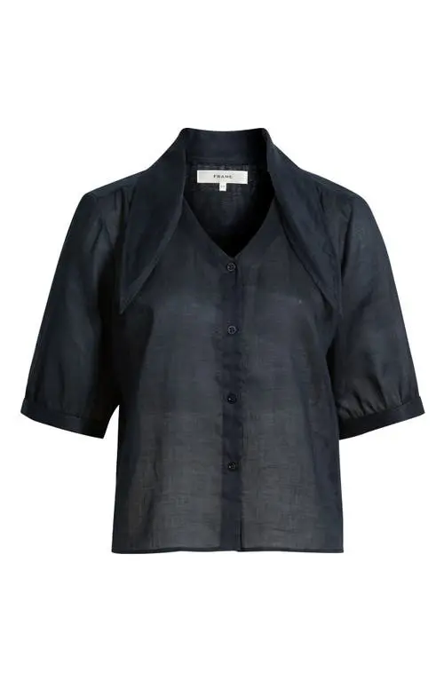 FRAME The Novelist Tie Neck Button-up Shirt
