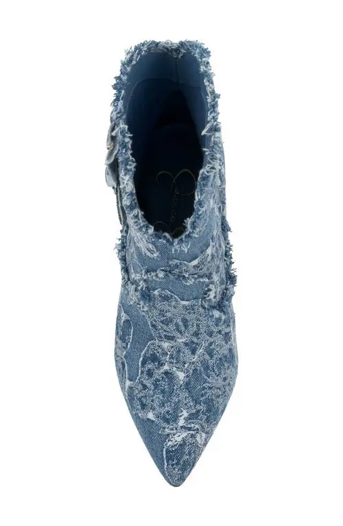 Jessica Simpson Pointed Toe Bootie With Floral Appliqués