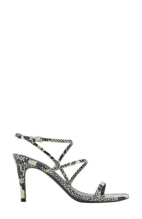 Marc Fisher Snakeskin Embossed Strappy High Heel Sandals
