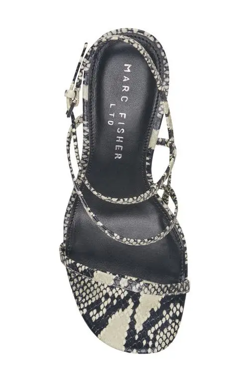 Marc Fisher Snakeskin Embossed Strappy High Heel Sandals