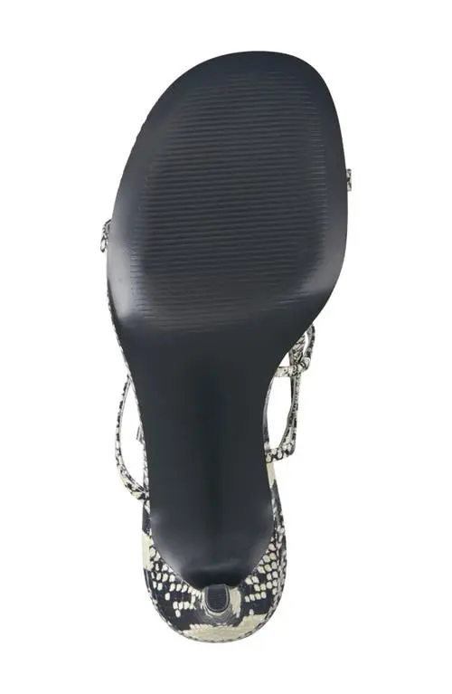 Marc Fisher Snakeskin Embossed Strappy High Heel Sandals