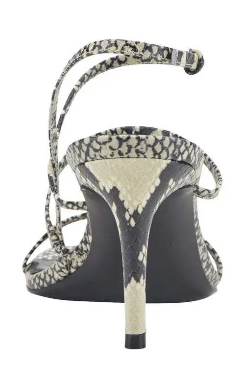 Marc Fisher Snakeskin Embossed Strappy High Heel Sandals